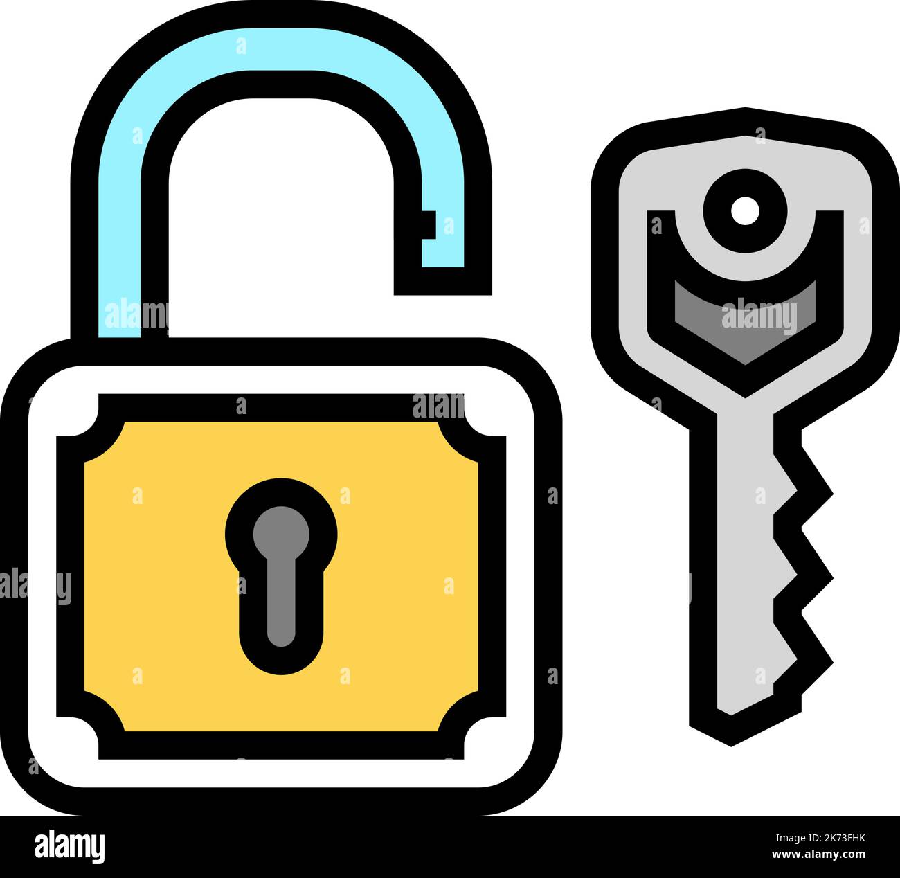 key padlock color icon vector illustration Stock Vector Image & Art - Alamy