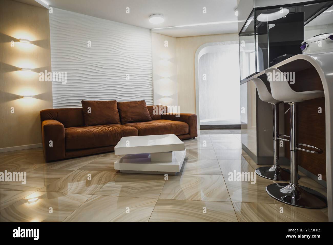 Beautiful modern apartment interior. Real estate concept. Nice real ...