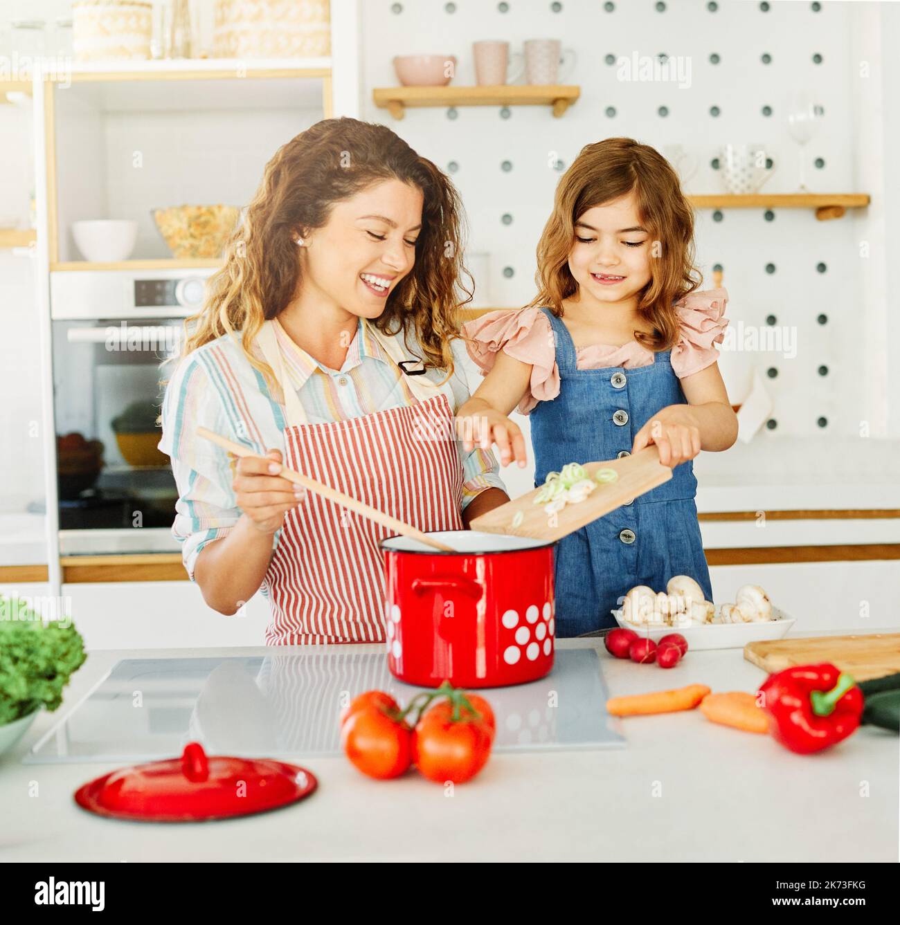 family child kitchen food daughter mother father cooking preparing ...