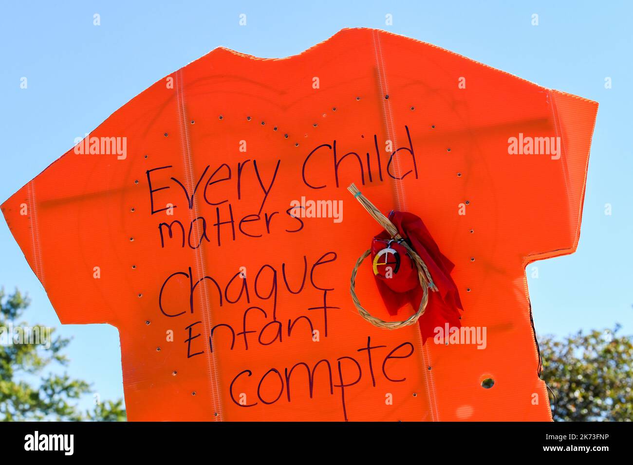 Every Child Matters placard, Orange Shirt Day, September 30. 2022 ...