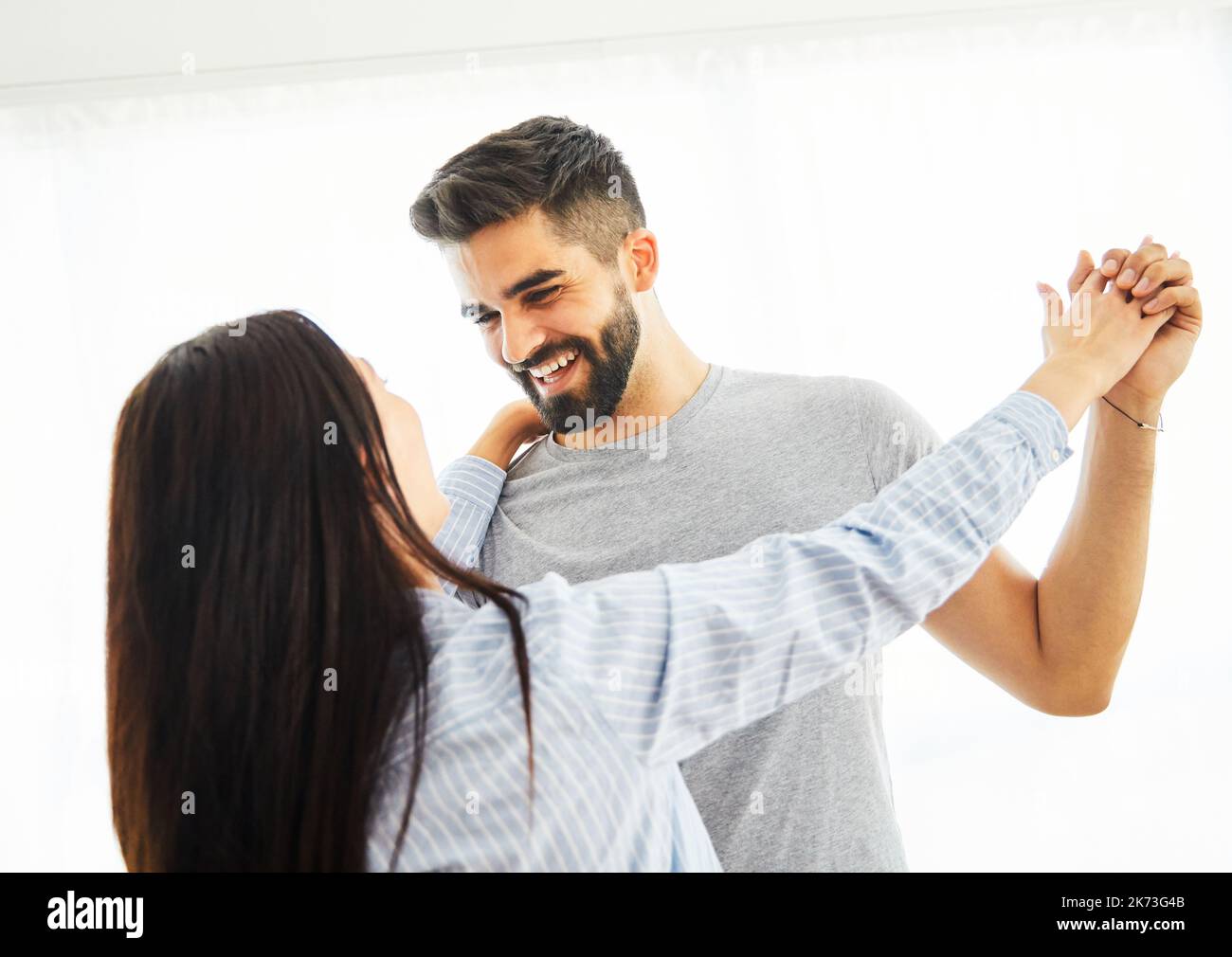 woman couple man dancing music happiness love young having fun together ...
