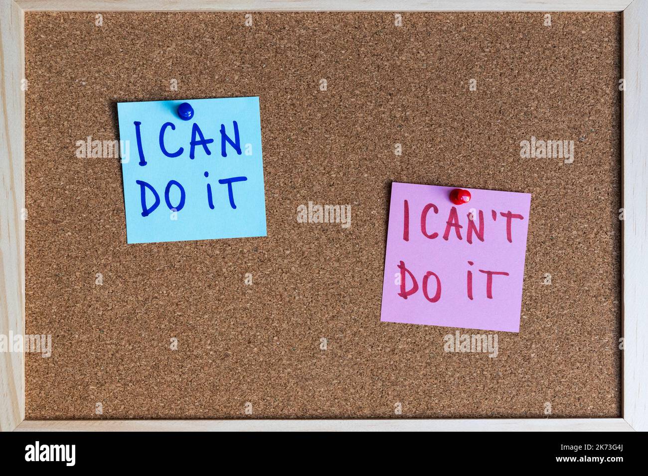 I can do it and I can't do it phrases written on sticky notes pinned at ...