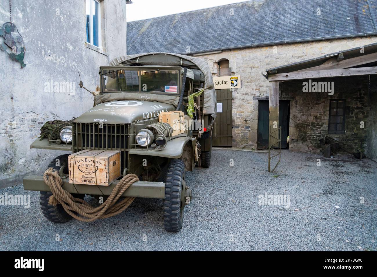 Collectible old WW2 US vehicles in Normandy France Stock Photo - Alamy