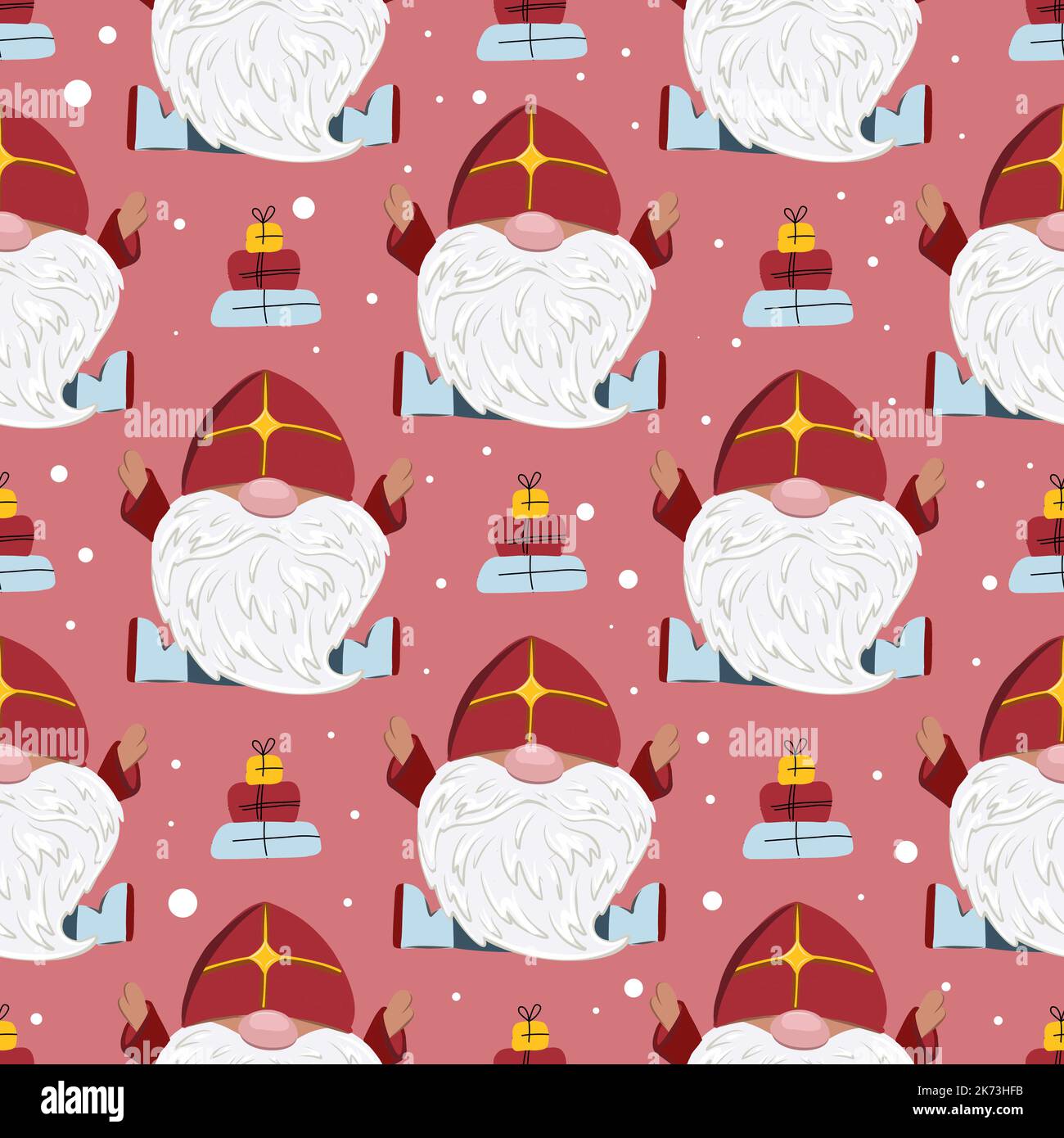 Simple hand-drawn colored vector seamless pattern. Celebration of St ...