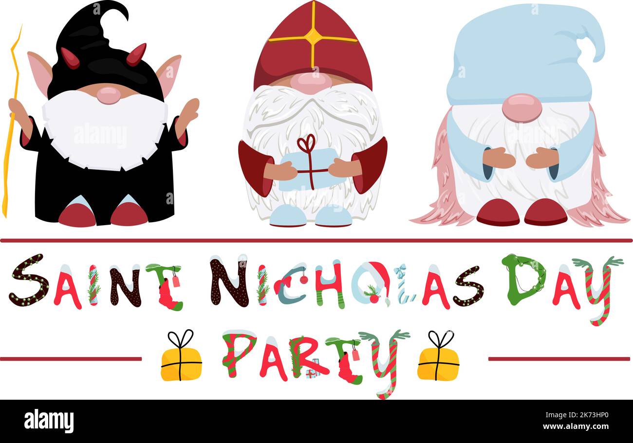 Character dwarf saint nicholas. Krampus, the angel assistants of ...