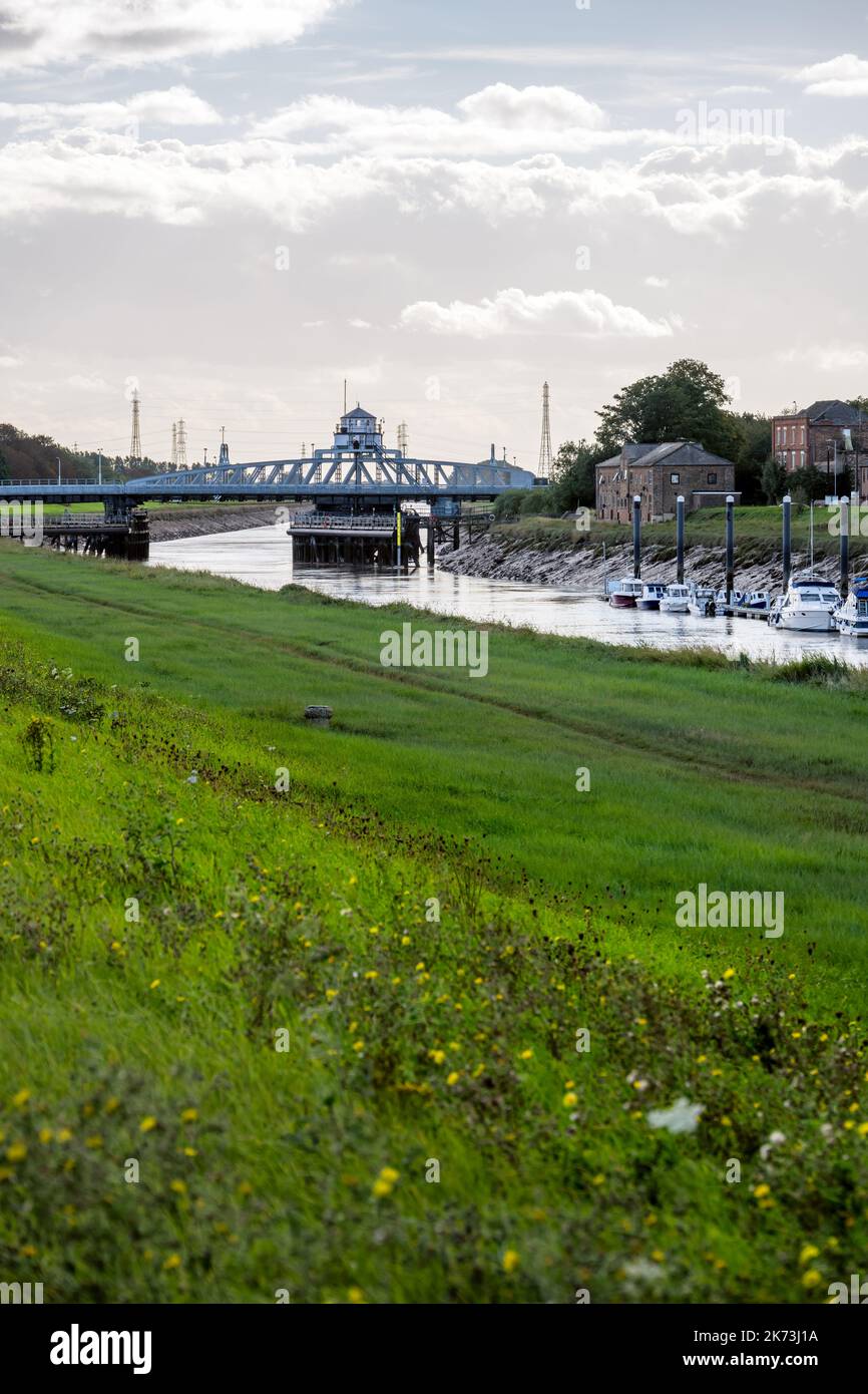 Cross Keys bridge, a swing bridge over the river Nene in Sutton Bridge ...