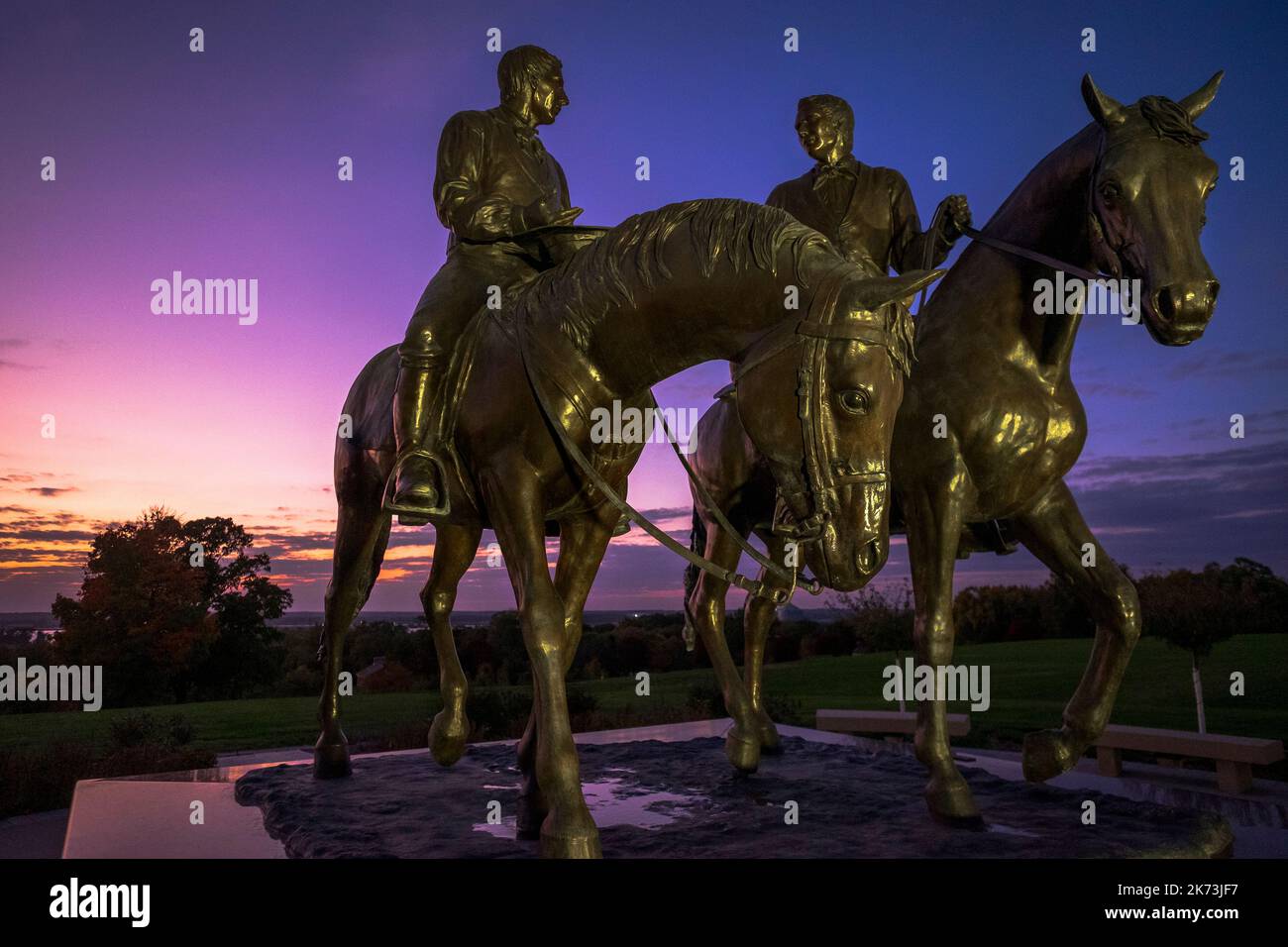 "The Prophet's Last Ride," statue of Mormon founder Joseph Smith and ...