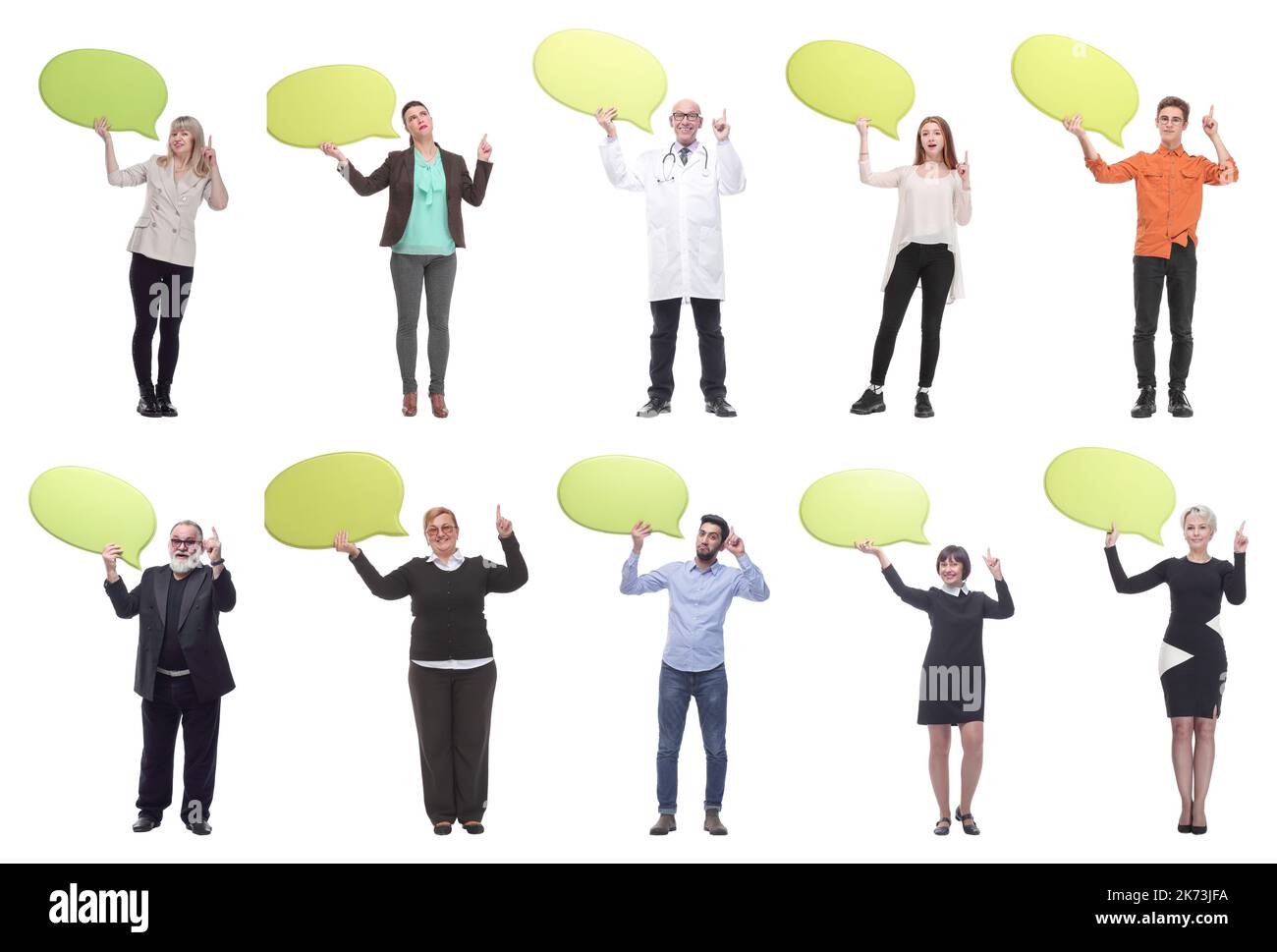 group of successful business people with comments Stock Photo - Alamy