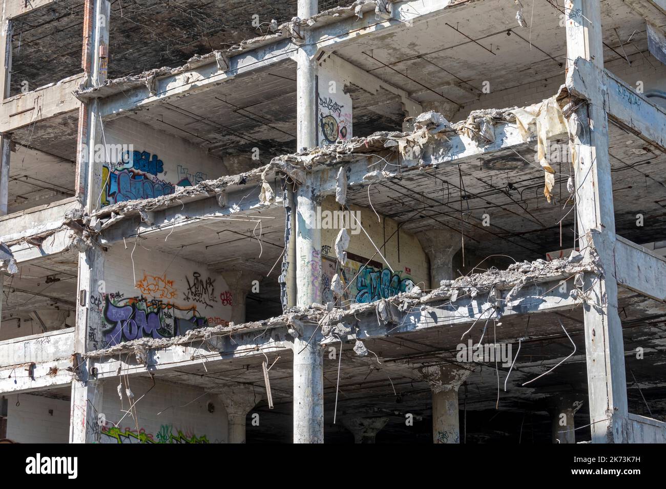 Detroit, Michigan - The city has begun demolition of a part of the ...