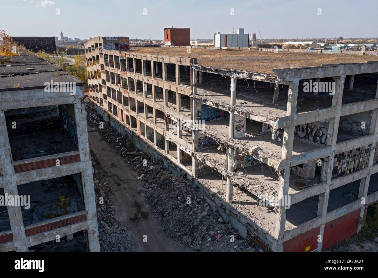 Detroit, Michigan - The city has begun demolition of a part of the ...