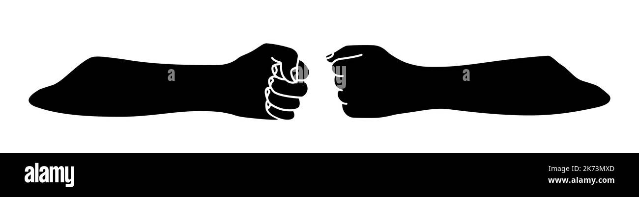 Fist bumping banner hand drawn as silhouette Stock Vector Image & Art ...