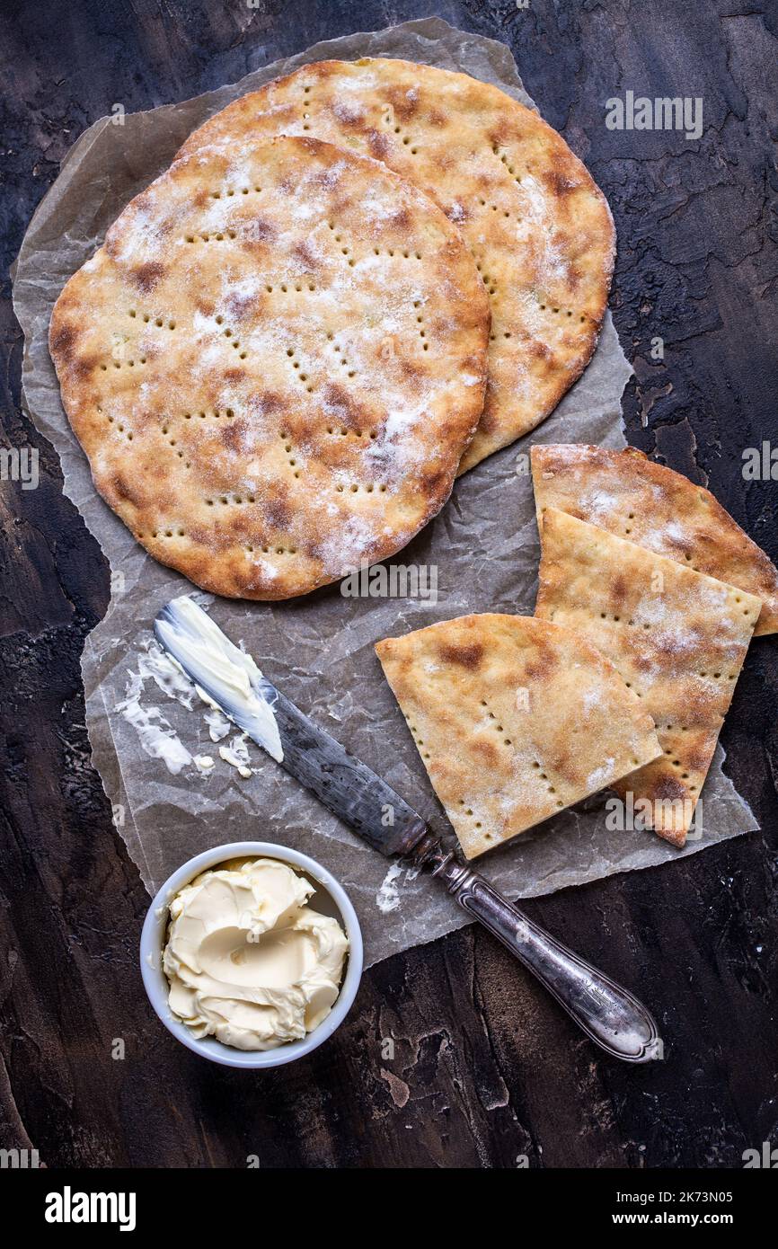Homemade flatbread made from leftover mashed potatoes Stock Photo - Alamy
