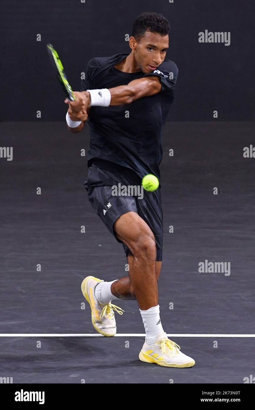 Pala Wanny, Florence, Italy, October 16, 2022, Felix Auger-Aliassime of ...