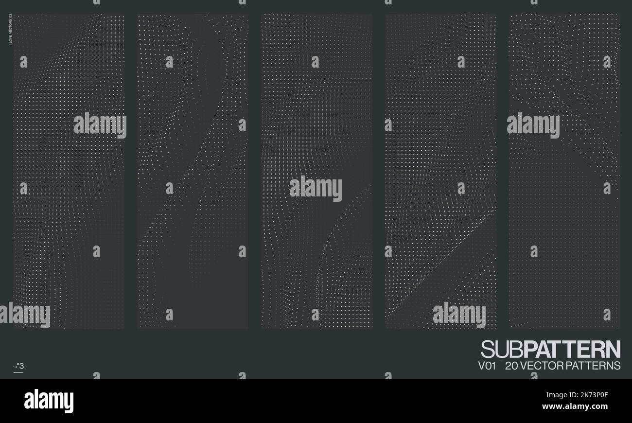 20 futuristic black vector patterns, fluid cyberpunk design Stock ...