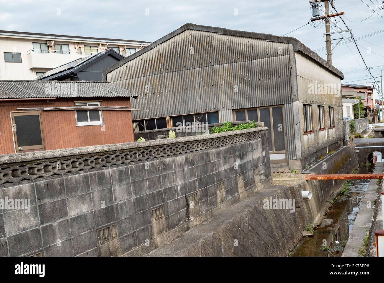Yokkaichi, Mie Prefecture, Japan. 9th Oct, 2022. Canals running between ...