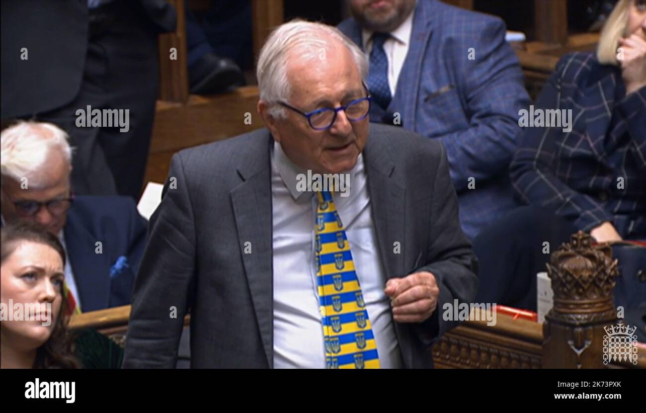 Screen grab of the Conservative MP Peter Bottomley speaking in the ...