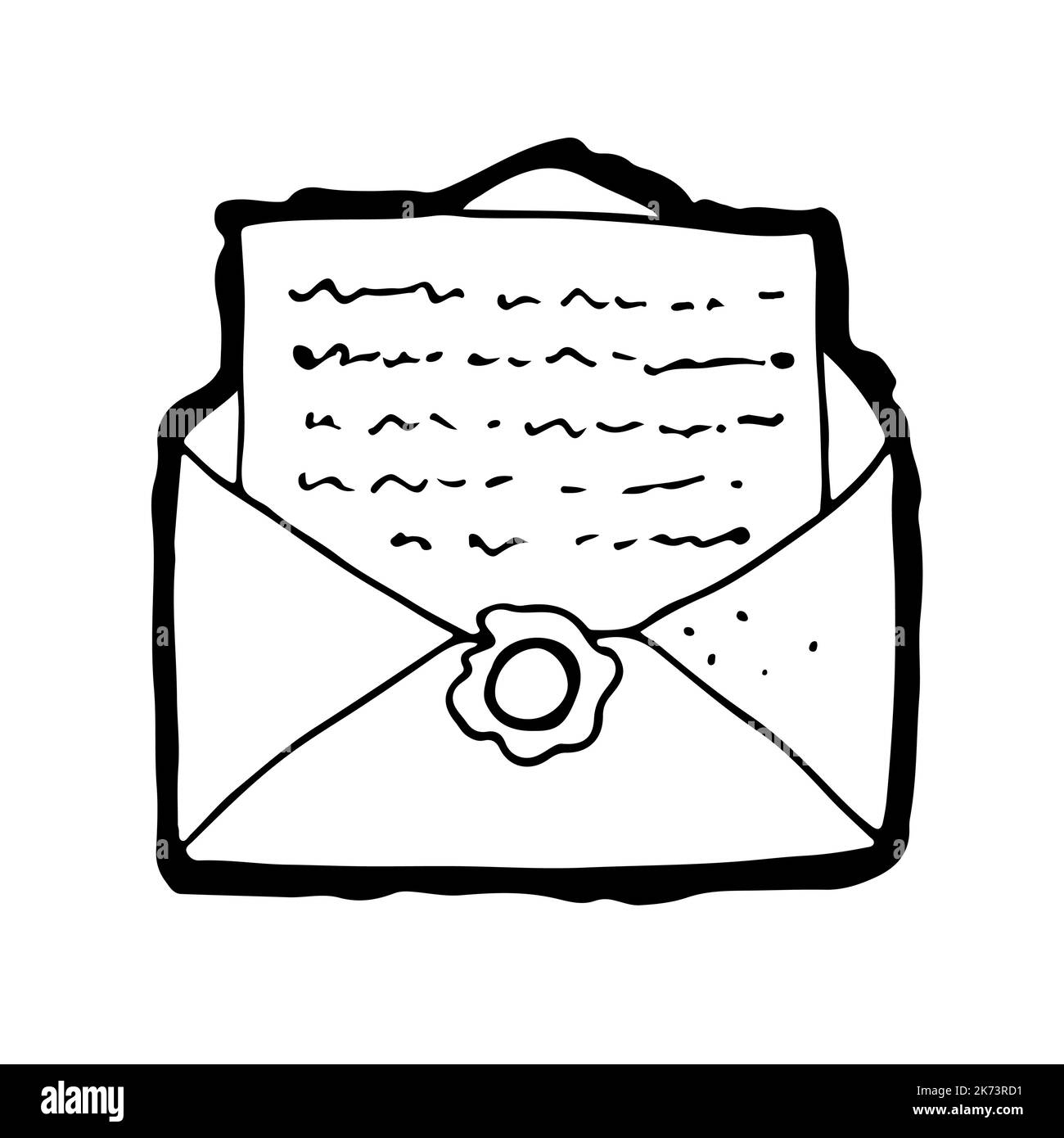 Letter and envelope vector illustration, hand drawn cartoon sketch ...
