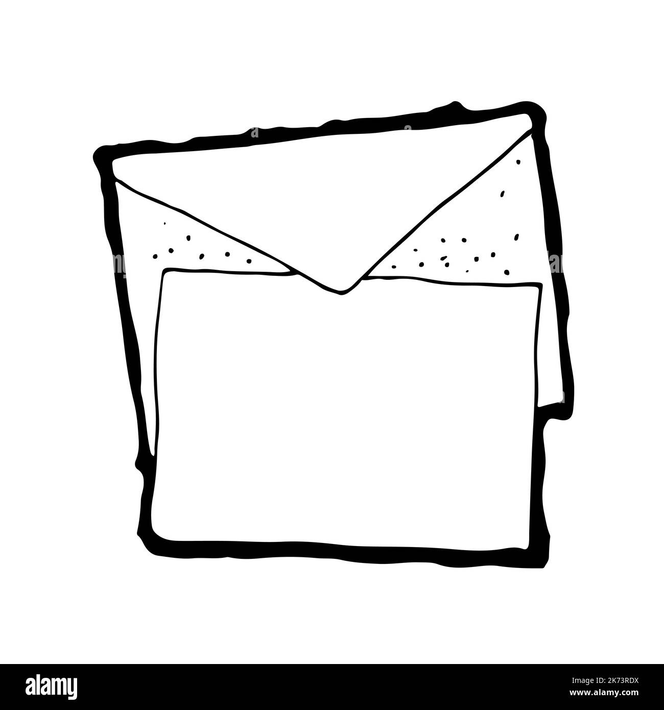 Letter and envelope vector illustration, hand drawn cartoon sketch ...