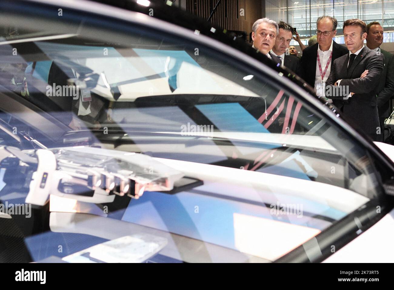 Emmanuel macron 2022 world motor show hi-res stock photography and ...