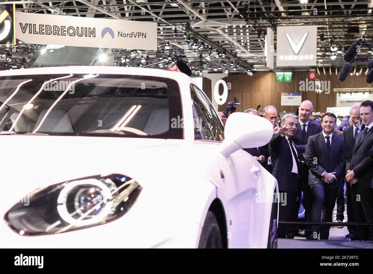 Emmanuel macron 2022 world motor show hi-res stock photography and ...