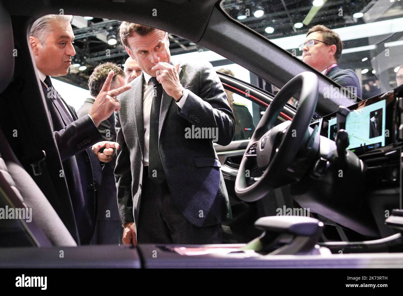 Emmanuel macron 2022 world motor show hi-res stock photography and ...