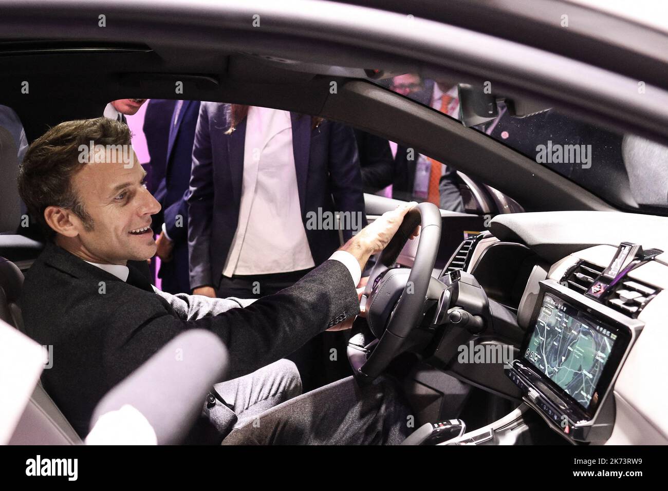 Emmanuel macron 2022 world motor show hi-res stock photography and ...