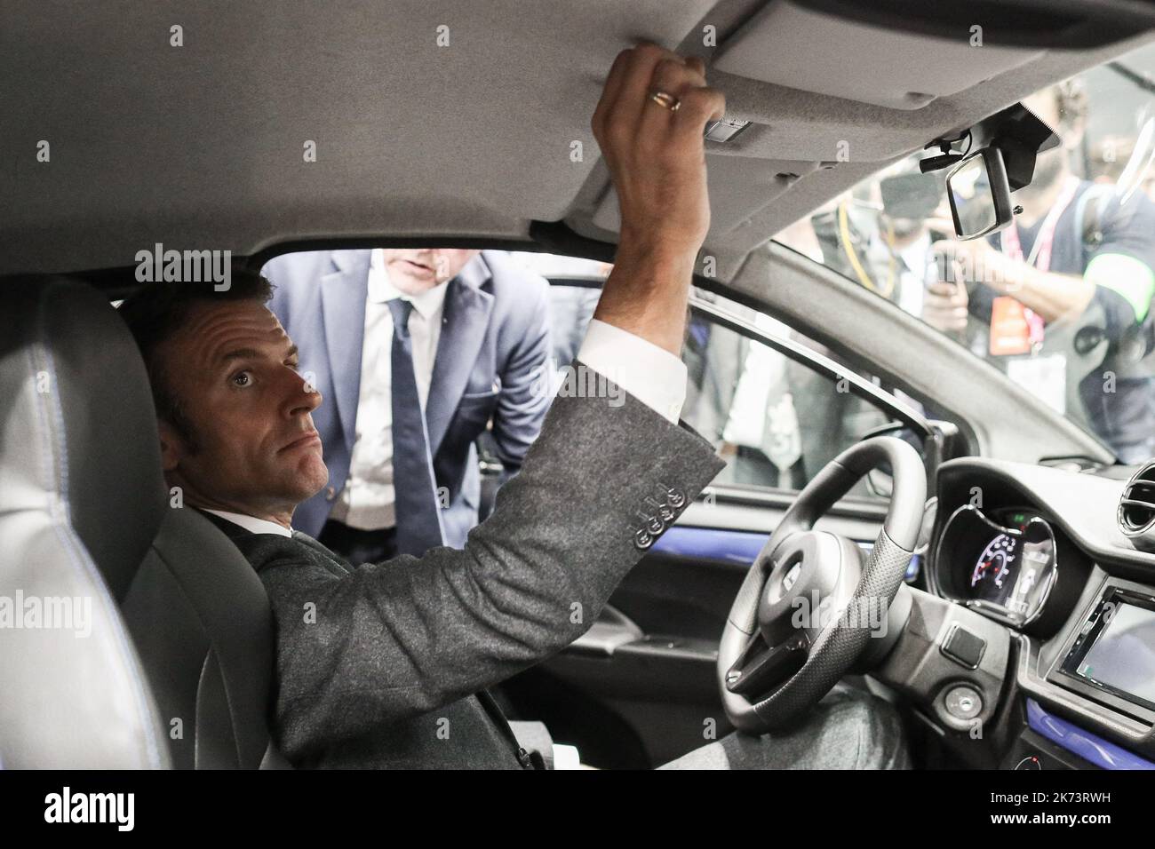 Emmanuel macron 2022 world motor show hi-res stock photography and ...