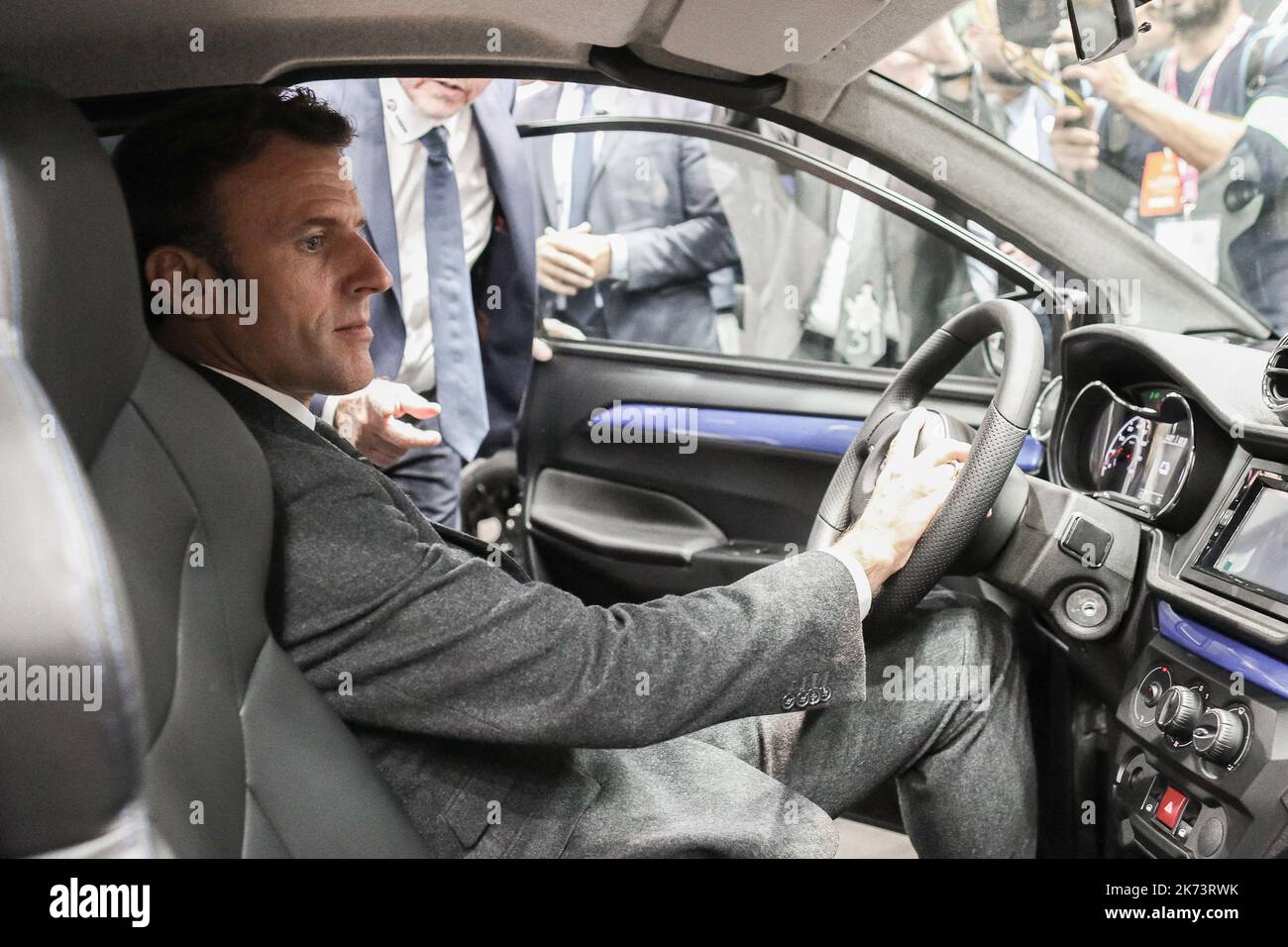 Emmanuel macron 2022 world motor show hi-res stock photography and ...