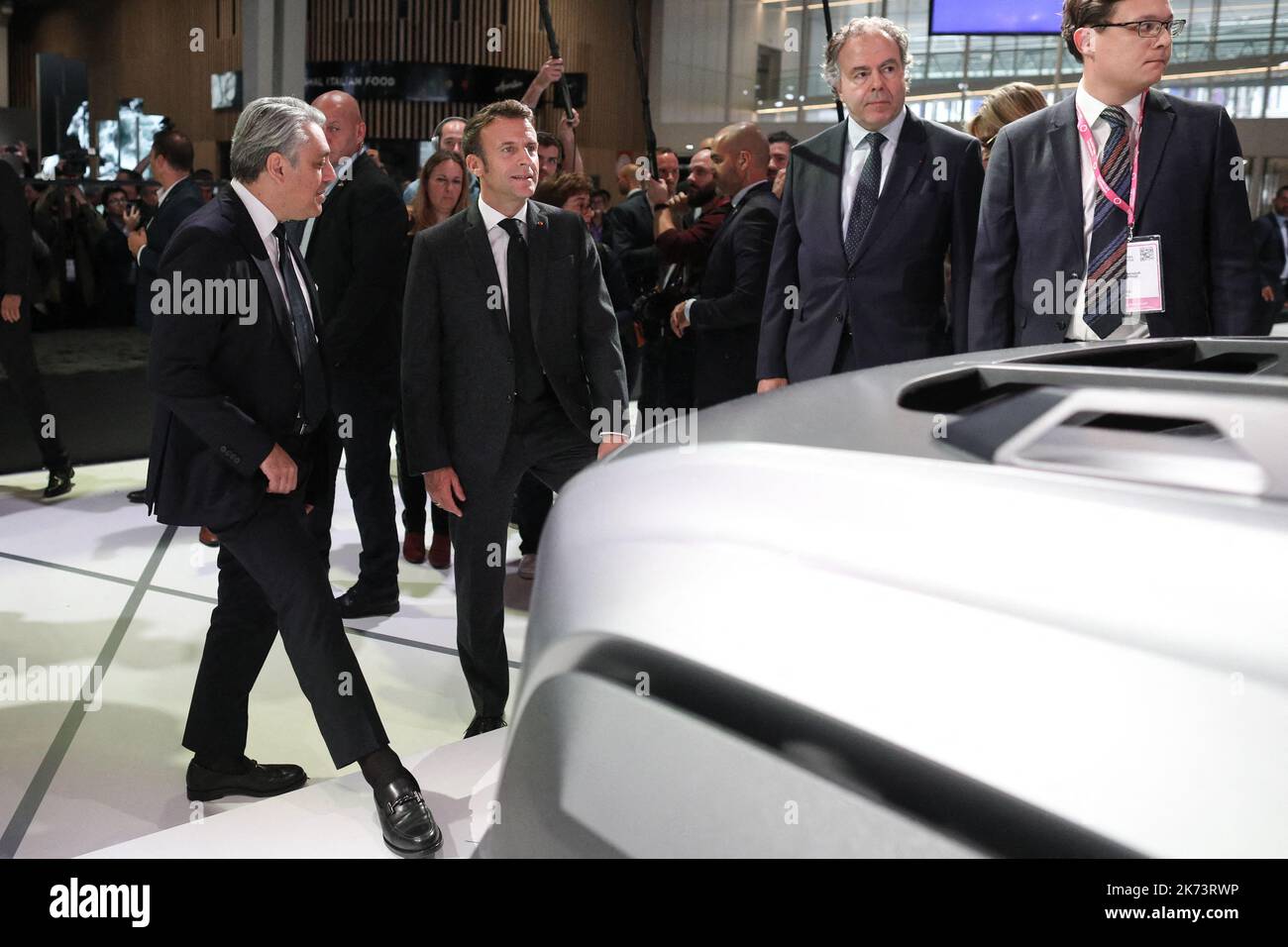 Paris, France. 17th Oct, 2022. French President Emmanuel Macron with ...