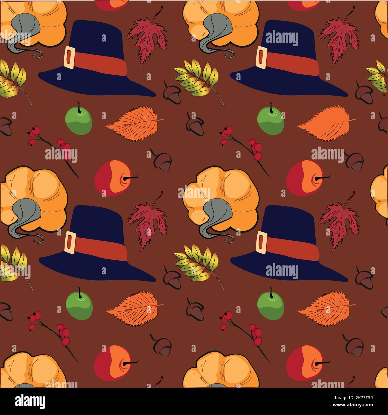 Autumn pumpkins with teal background pattern. Maple leaves, sunflowers ...