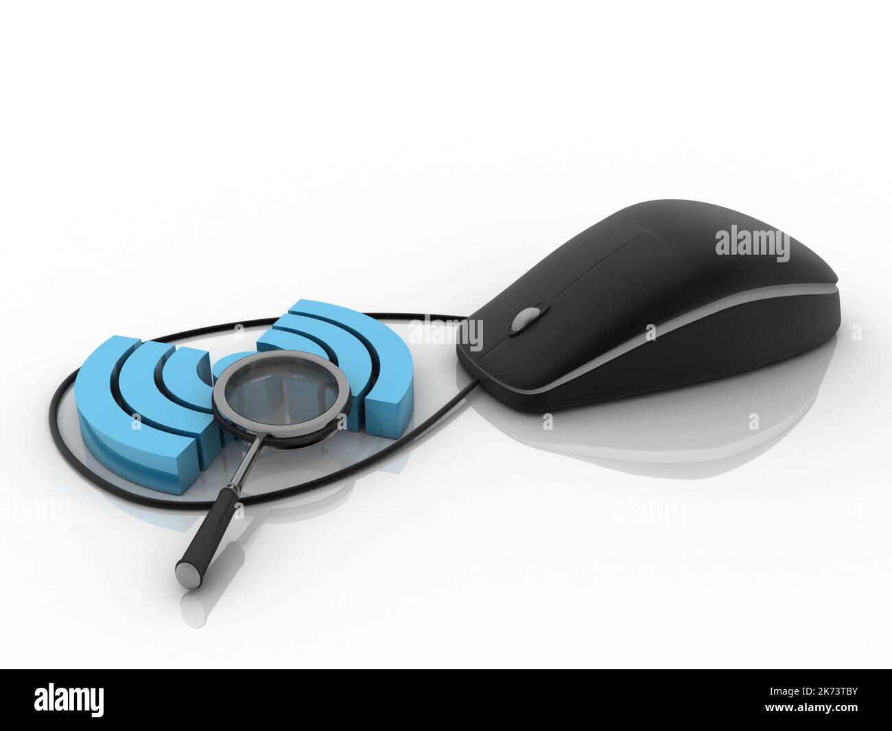 3d illustration WIFI symbol search connected mouse Stock Photo - Alamy
