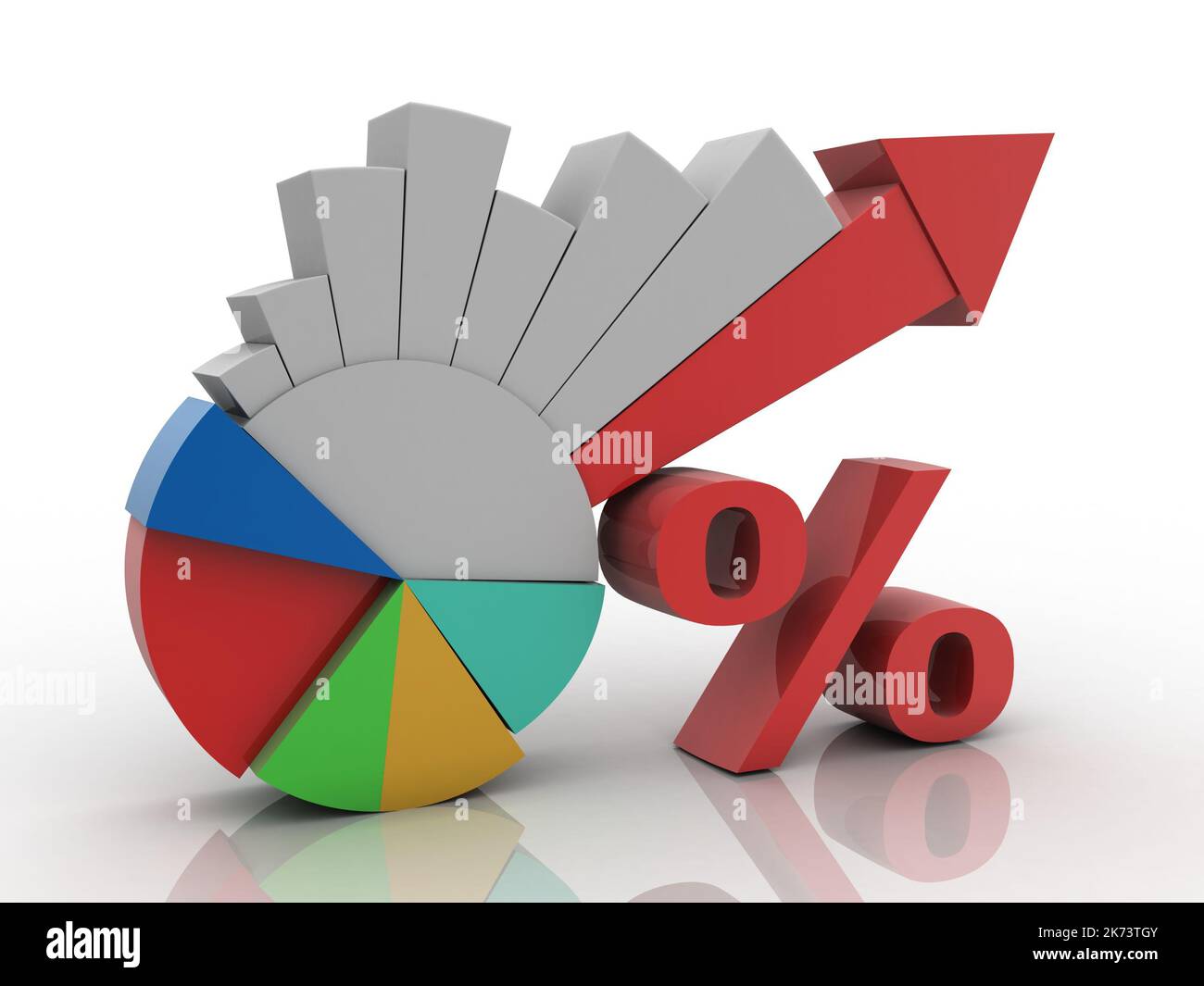 3d rendering Stock market online business concept. business Graph with ...
