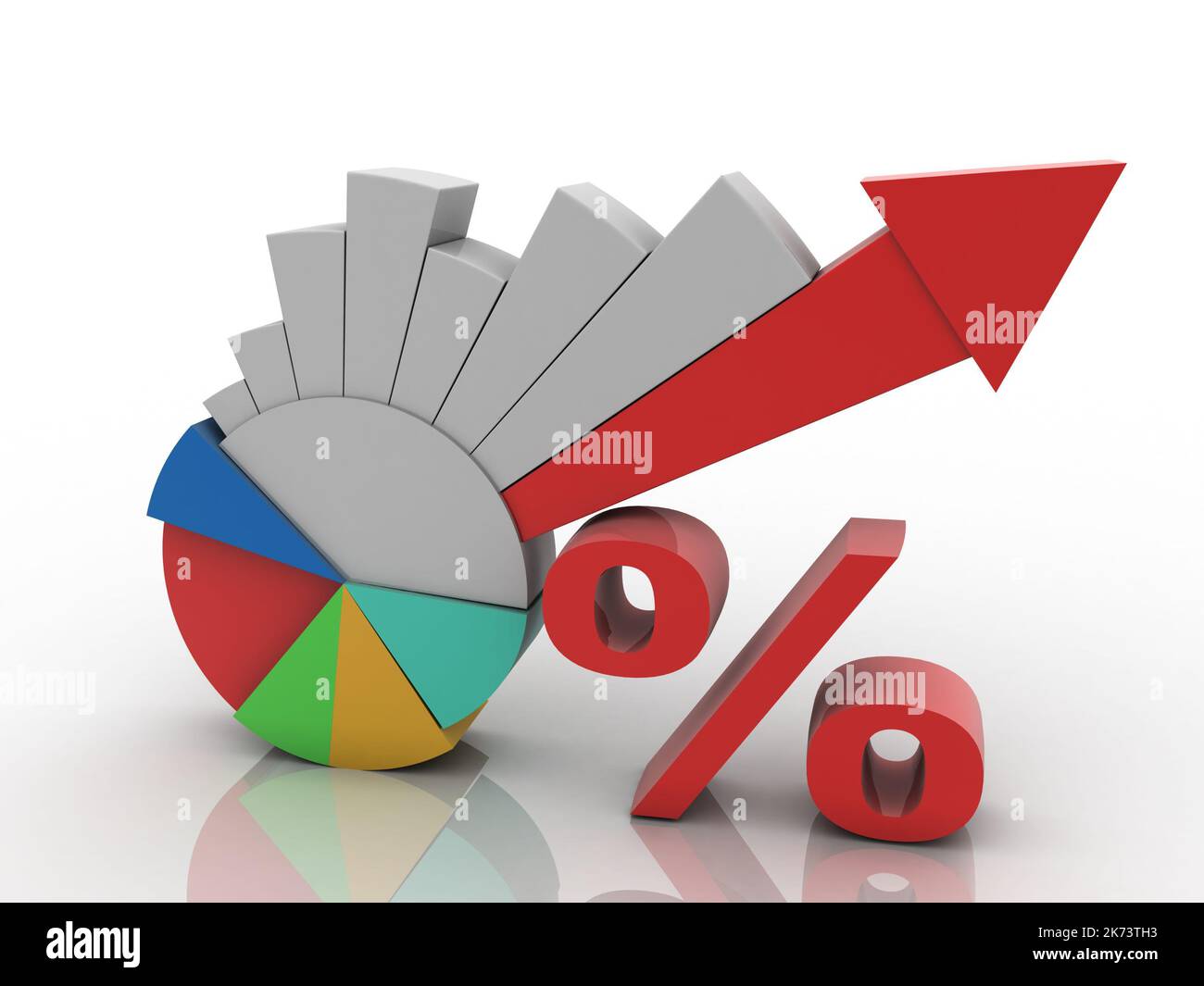 3d rendering Stock market online business concept. business Graph with ...
