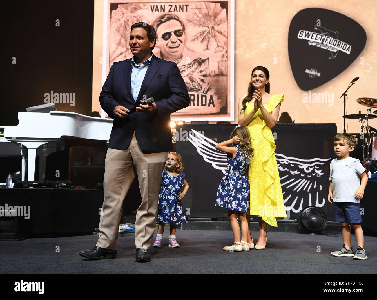Hollywood FL, USA. 16th Oct, 2022. Florida Governor Ron DeSantis, Casey ...