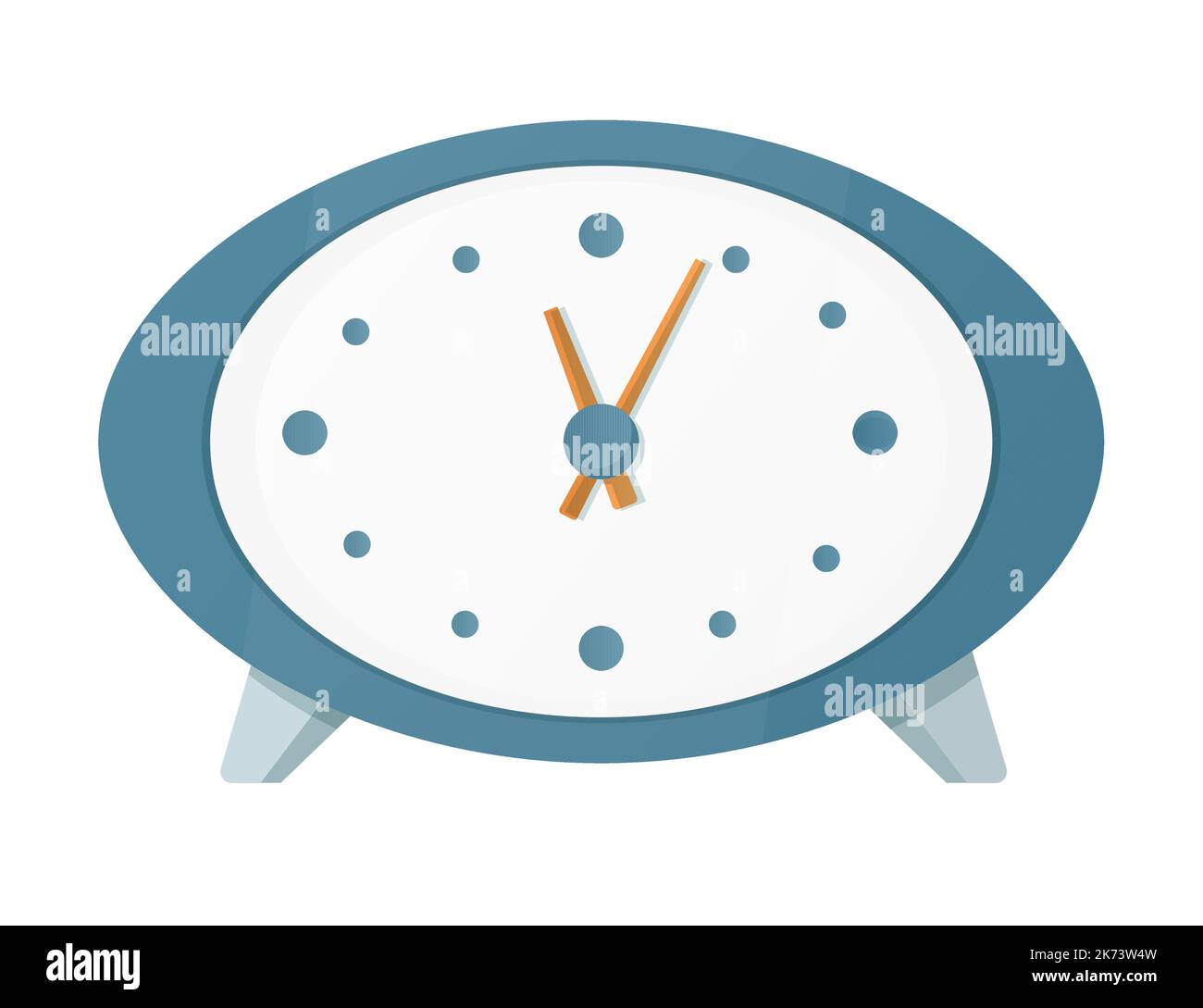 Stylish alarm clock - modern flat design style single isolated image ...