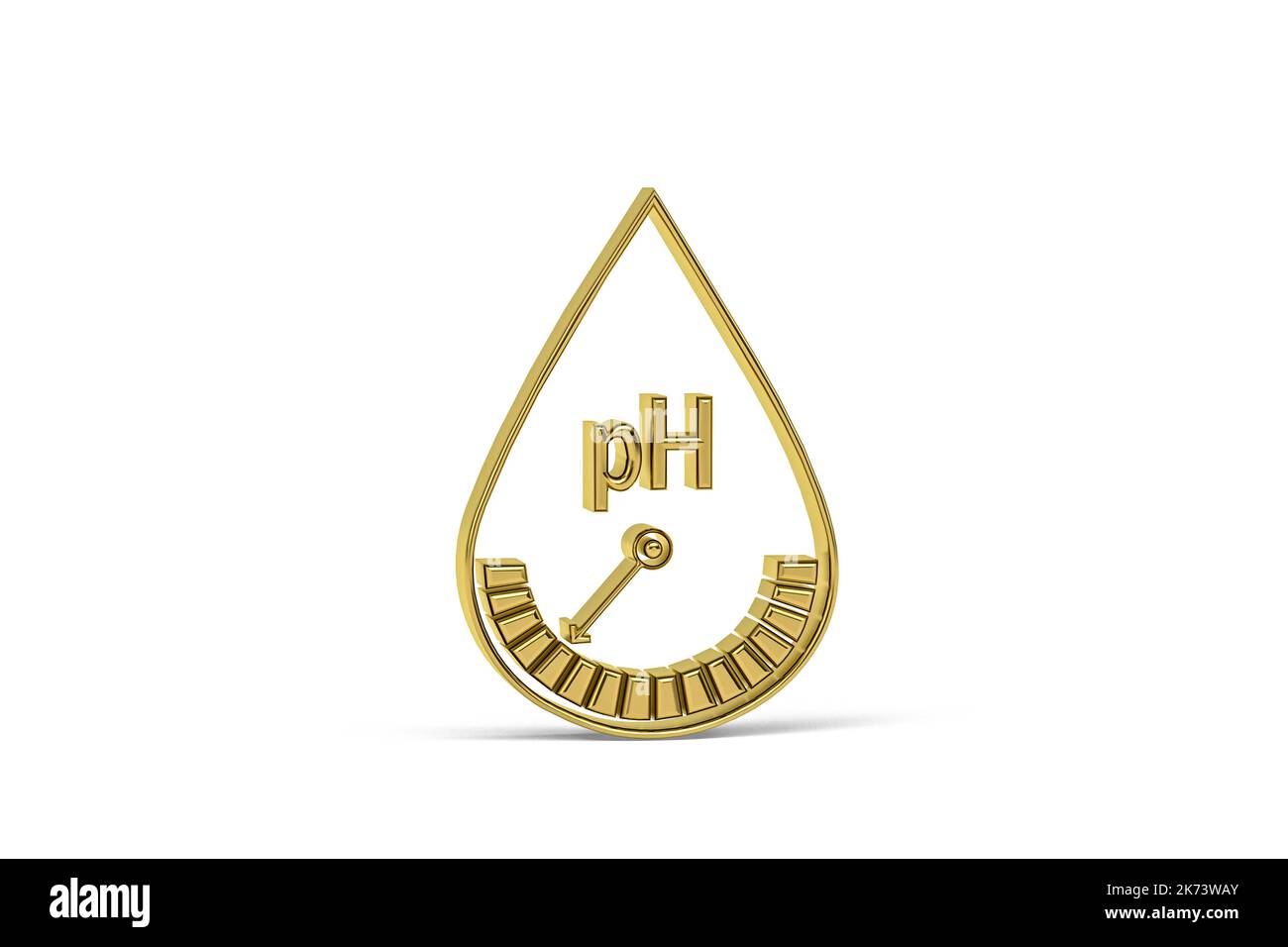 Golden 3d PH meter icon isolated on white background - 3D render Stock ...