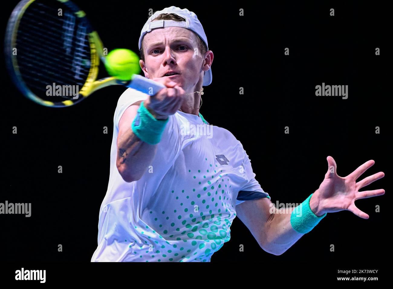 Dutch Jesper De Jong pictured in action during the qualification game ...