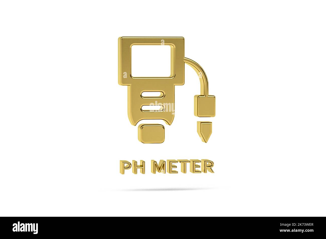 Golden 3d PH meter icon isolated on white background - 3D render Stock ...