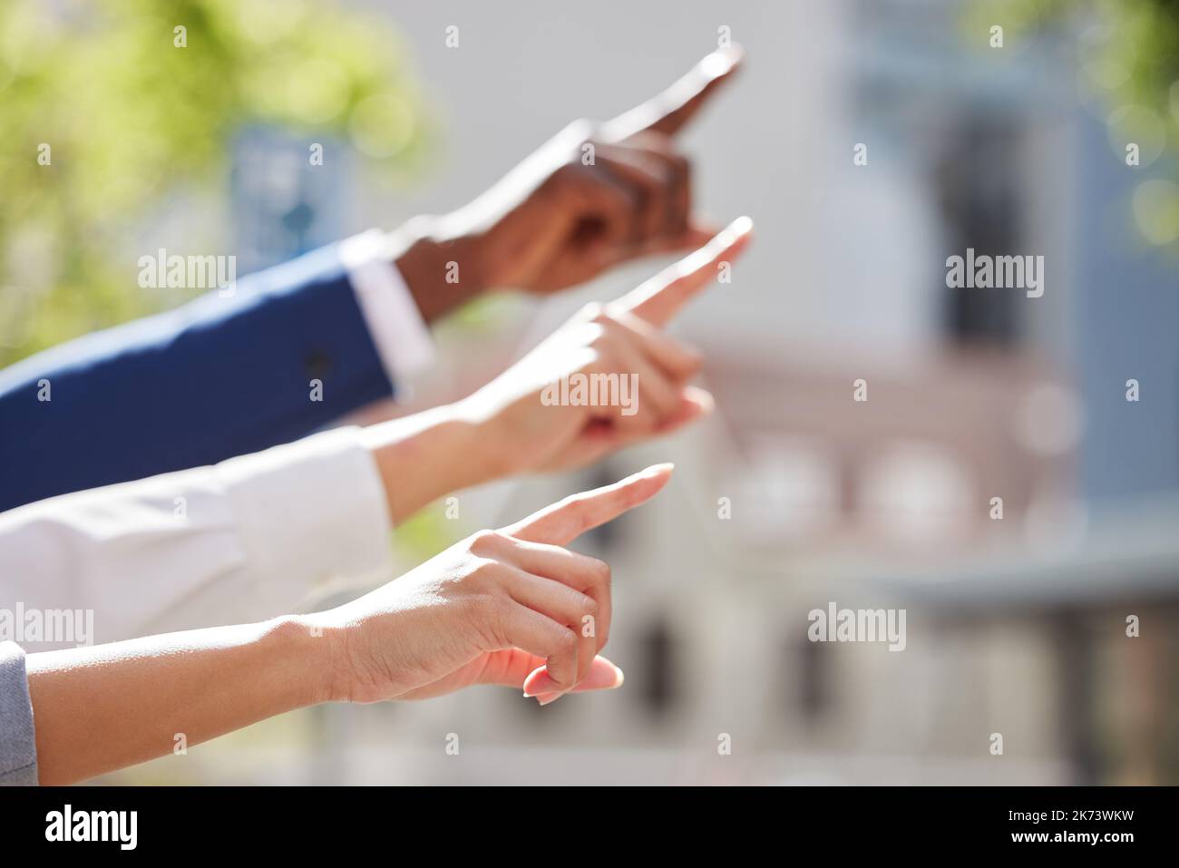Business person pointing outside hi-res stock photography and images ...