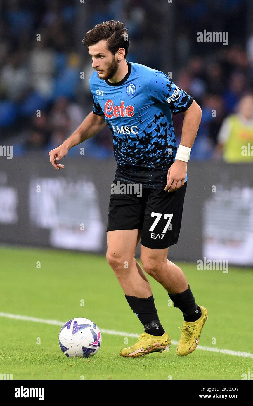 Naples Italy 16 Oct 2022 Khvicha Kvaratskhelia Of Ssc Napoli During