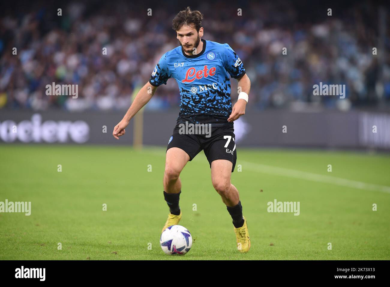 Naples Italy 16 Oct 2022 Khvicha Kvaratskhelia Of Ssc Napoli During