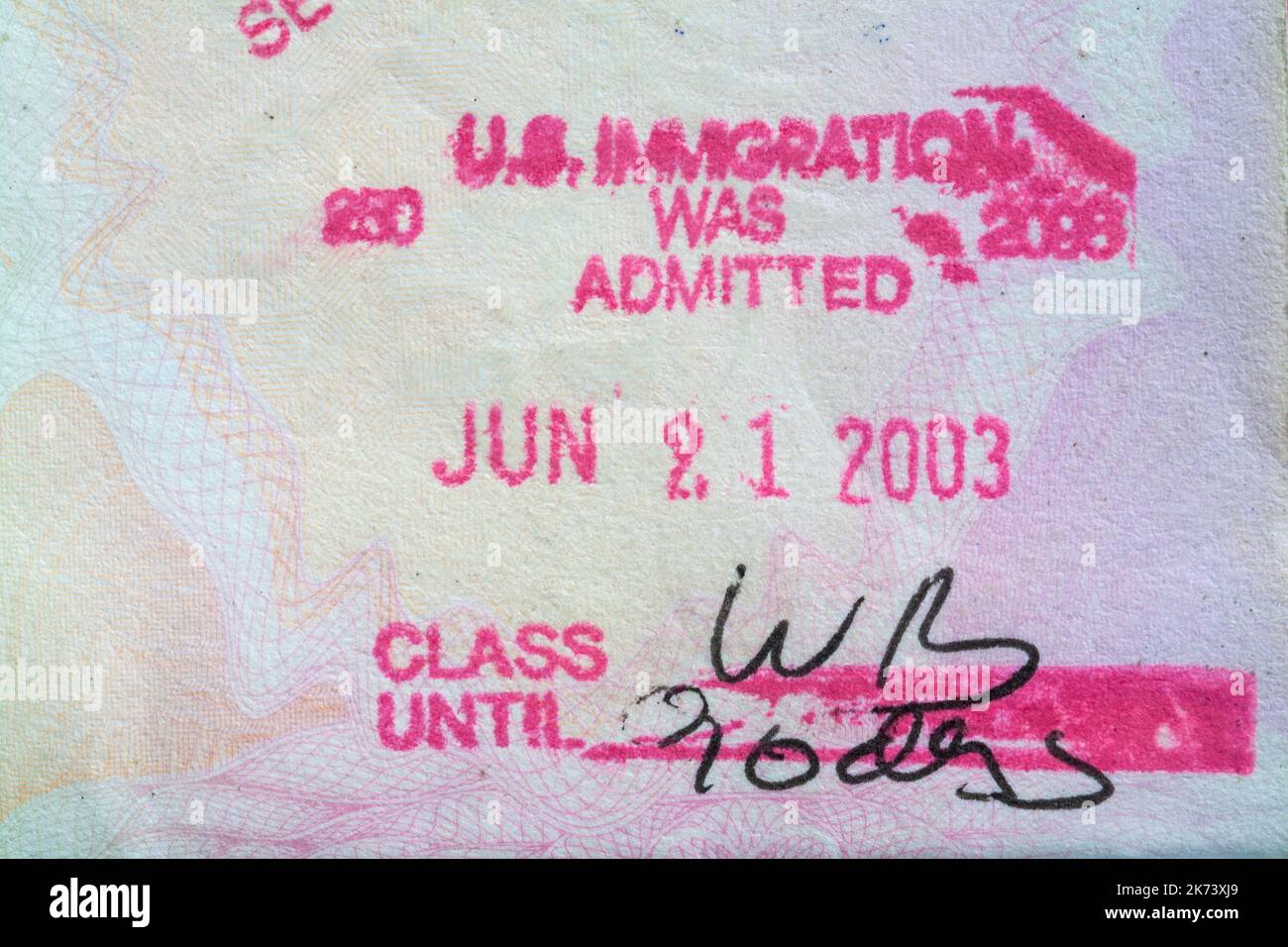 Immigration washington passport stamp hi-res stock photography and ...