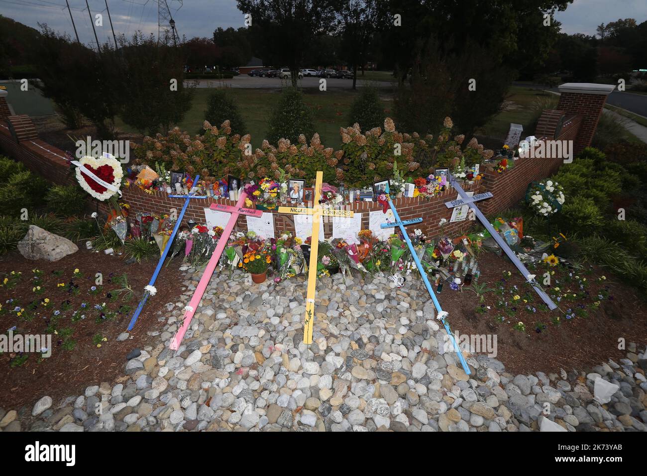 Raleigh, North Carolina, USA. 17th Oct, 2022. A growing memorial at the ...
