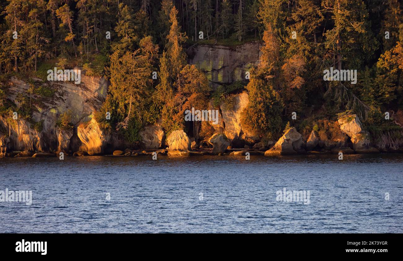 Canadian Nature Landscape on the West Coast of Pacific Ocean. Fall ...