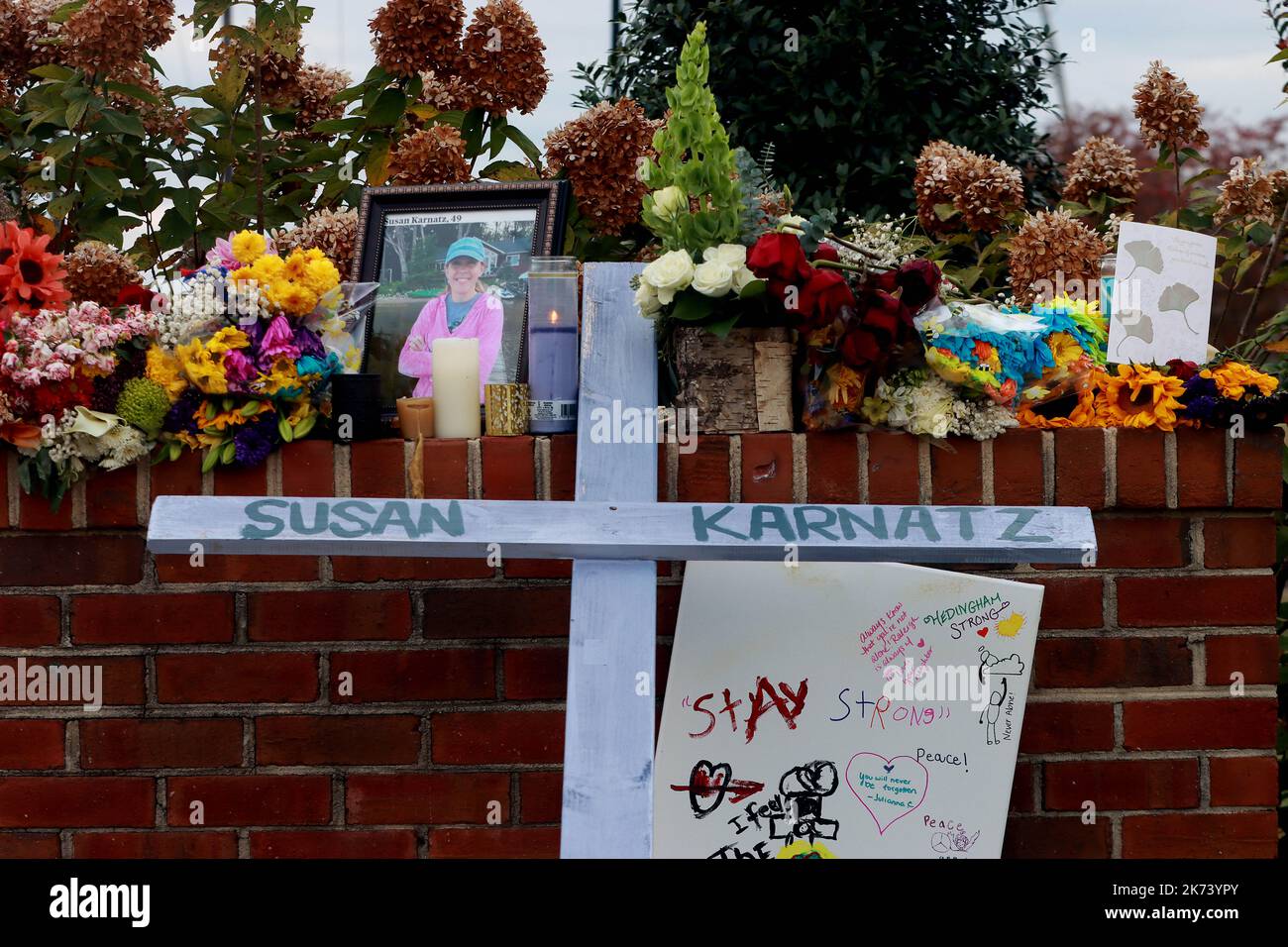 Raleigh, North Carolina, USA. 17th Oct, 2022. A growing memorial at the ...