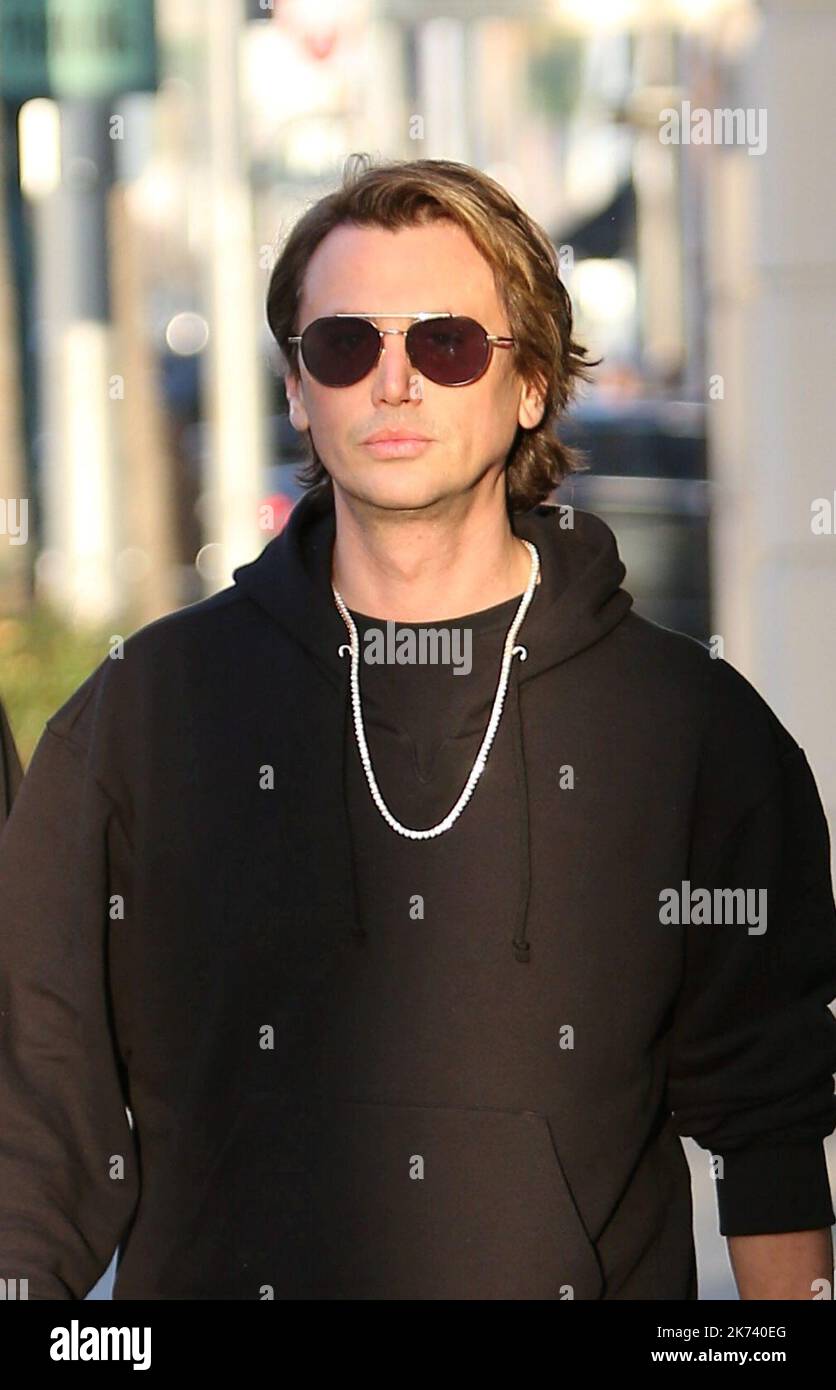 Jonathan Cheban shopping with a friend in Beverly Hills Stock Photo - Alamy