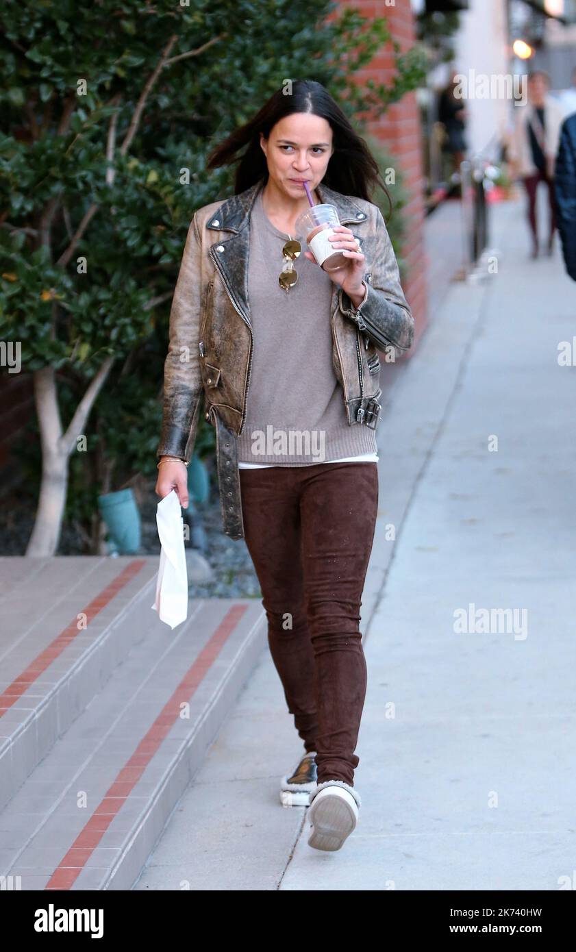 LOS ANGELES 19/12/2016 Michelle Rodriguez out in Beverly Hills Stock ...