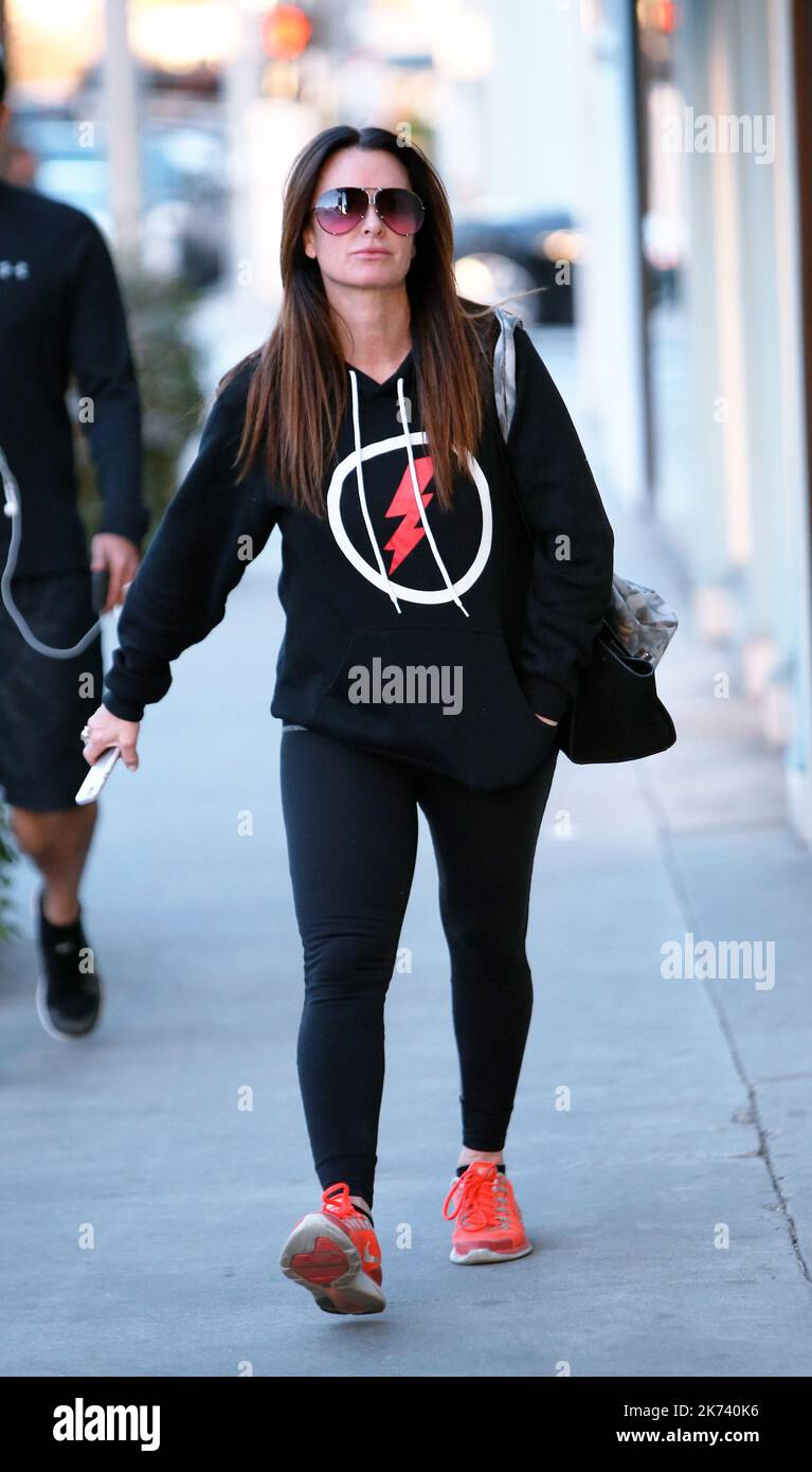 LOS ANGELES 19/12/2016 Kyle Richards at the gym in Beverly Hills Stock ...
