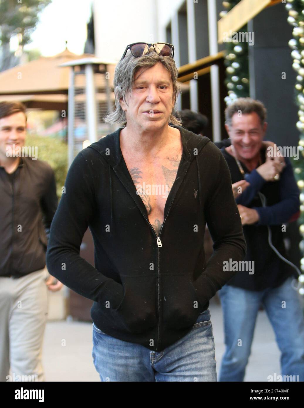 LOS ANGELES 29/11/2016 Mickey Rourke at Cafe Roma in Beverly Hills ...