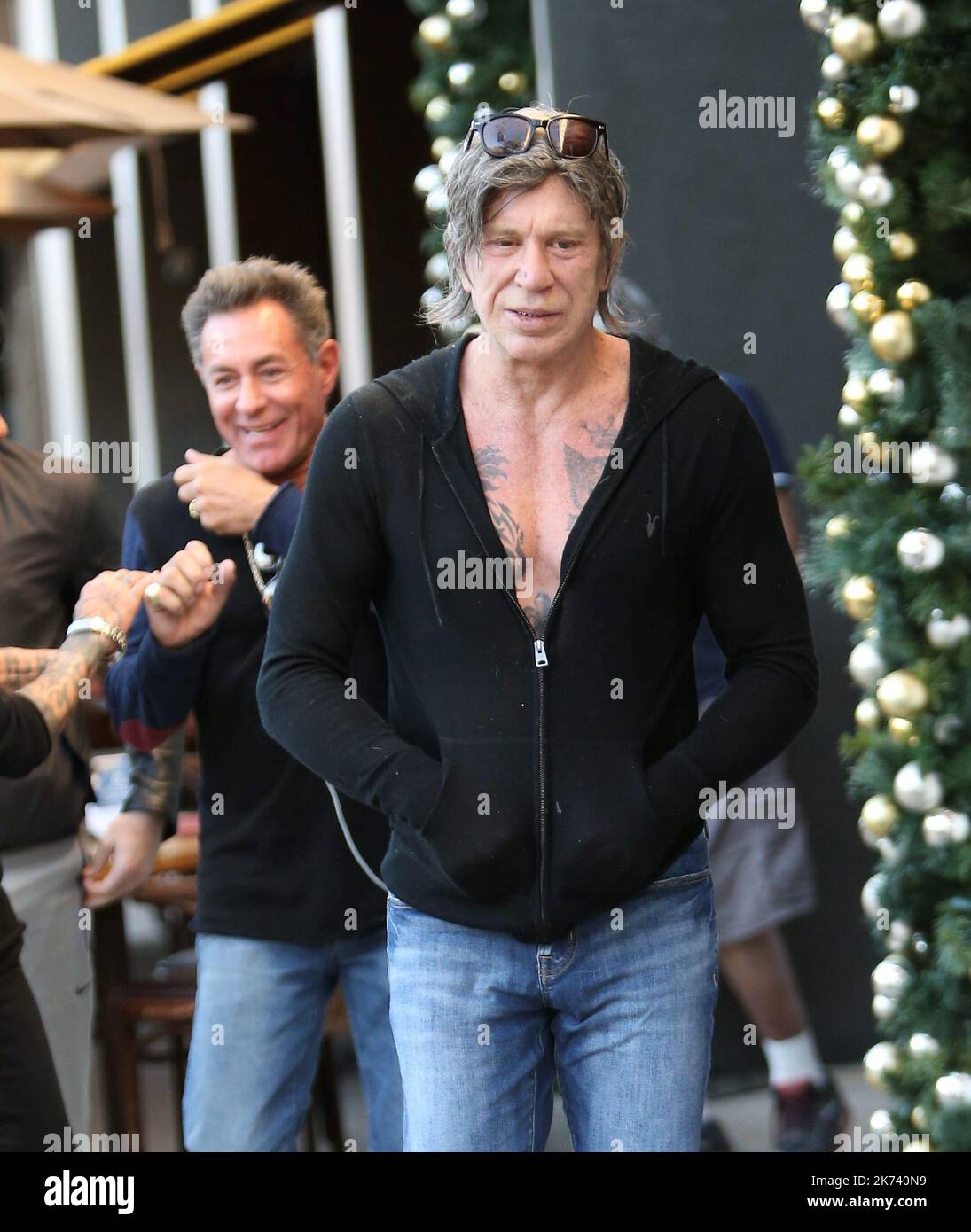 LOS ANGELES 29/11/2016 Mickey Rourke at Cafe Roma in Beverly Hills ...